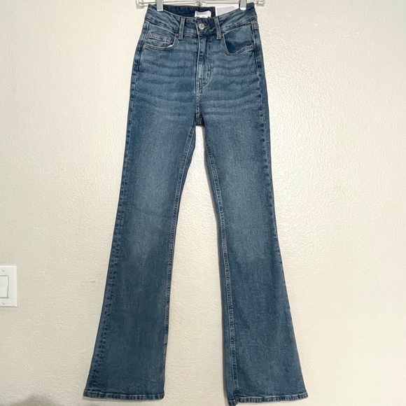 H&M | Jeans | Hm High Waist Flare Stretch Denim Full Length Jeans ...